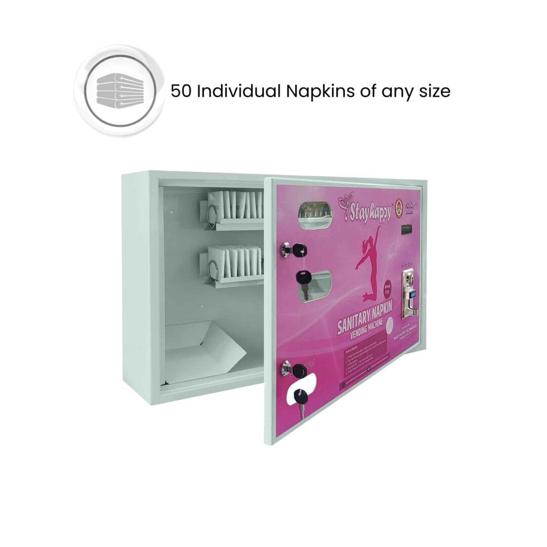 Automatic Sanitary pad Dispenser (50 Pads) - Coin Operated