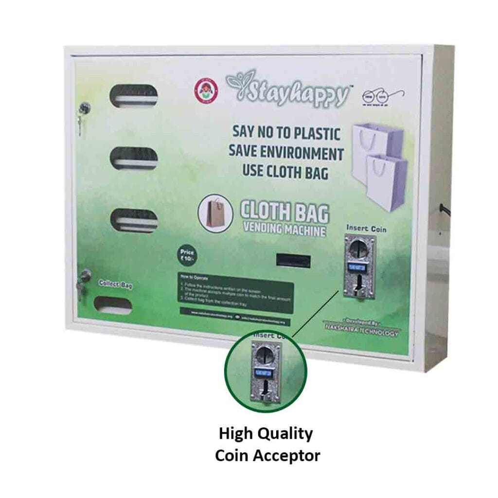 Coin Operated Eco-Friendly Cloth Bag Dispenser (100 Bags)