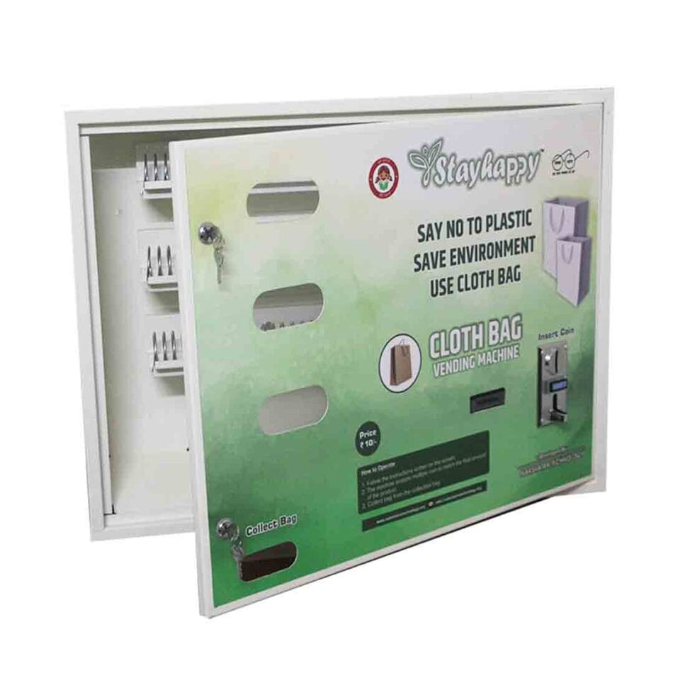 Coin Operated Eco-Friendly Cloth Bag Dispenser (100 Bags)